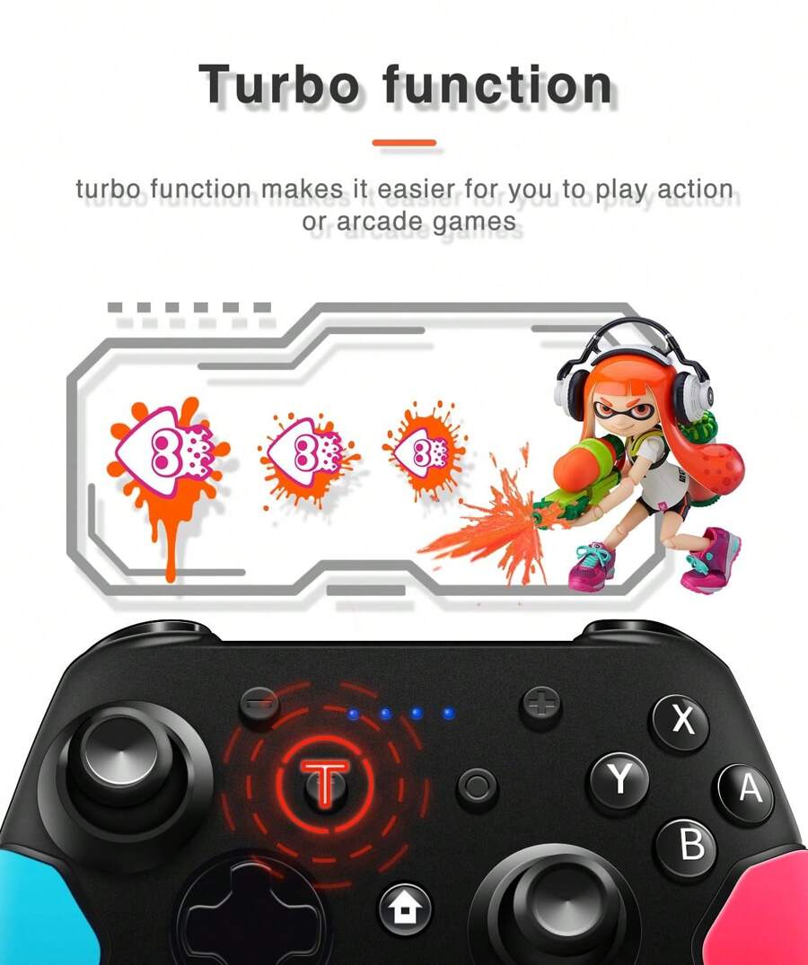 Switch Pro Gamepad Custom Bluetooth Continuous Screenshot NS Vibration ...