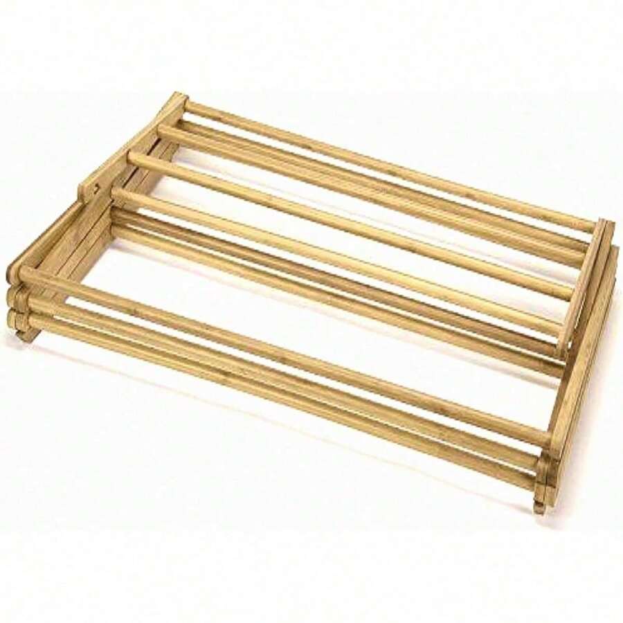Bastidor de secado de ropa de madera - Estante plegable de bambú para ...