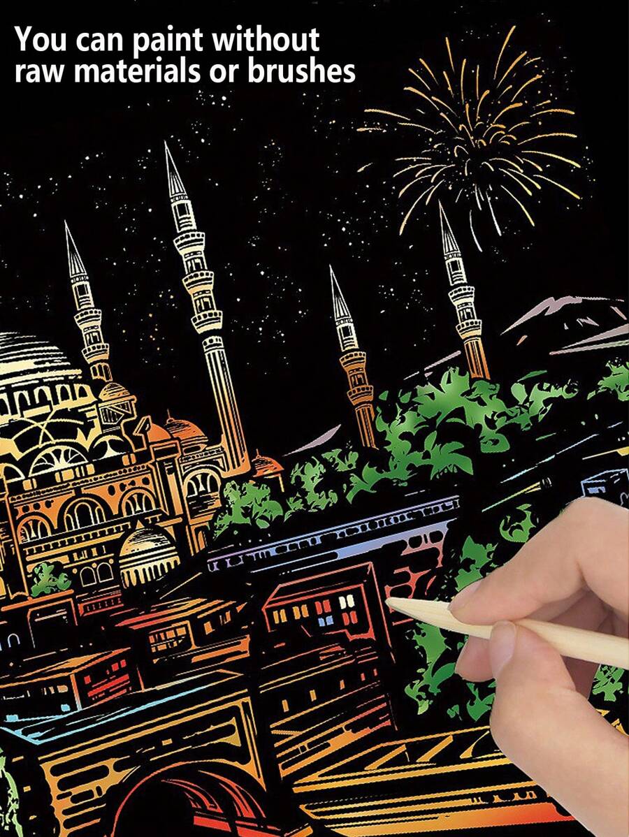 1pc DIY Scraping Drawing Book Colorful Scratch Art For Kids, Preschool ...