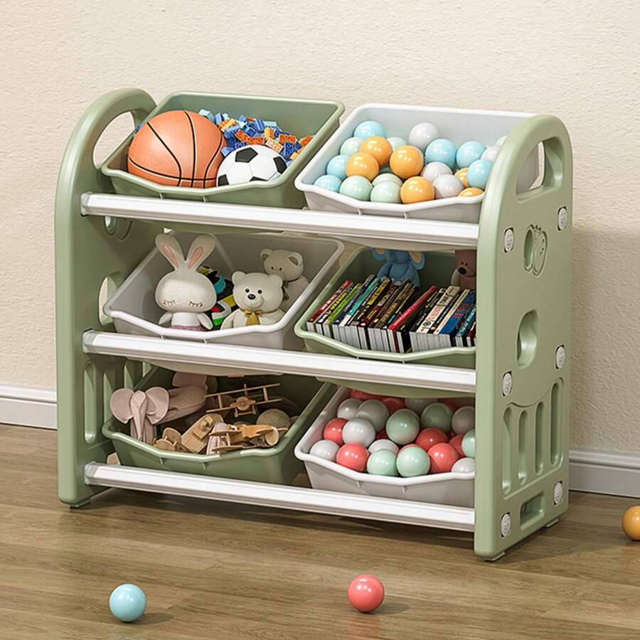 One-Piece Green Kids Toy Storage Box Multi-Function Storage Cabinet ...