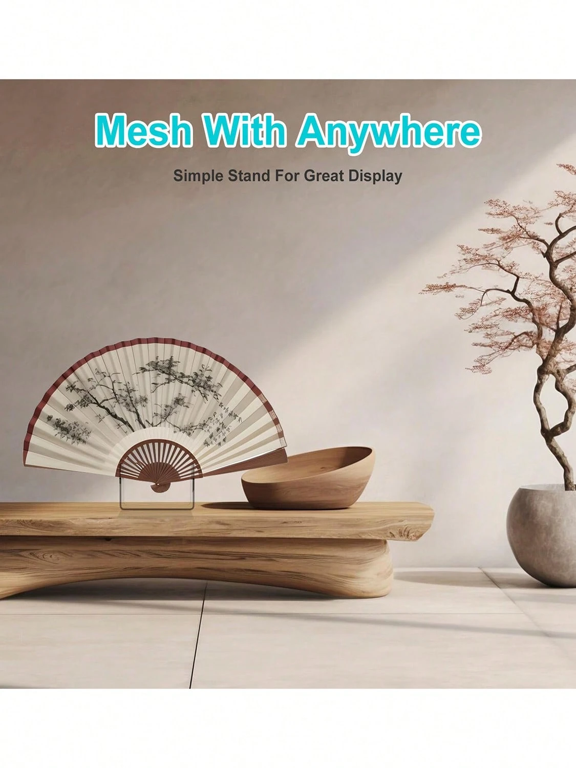 Acrylic Fan Display Stand , Clear Fan Display Holder Base Easel For ...