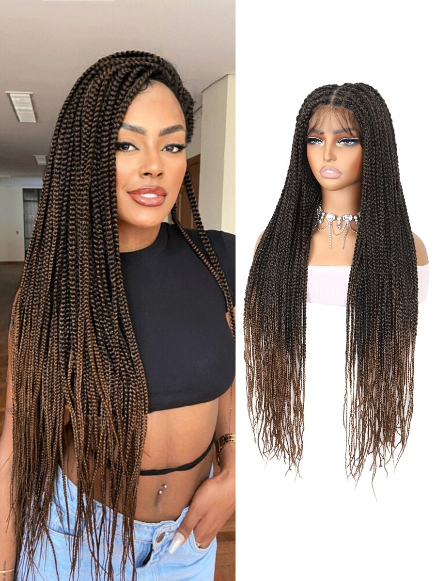 Full Lace Box Braided Wig Square Knotless Braided Wigs For Black Women ...