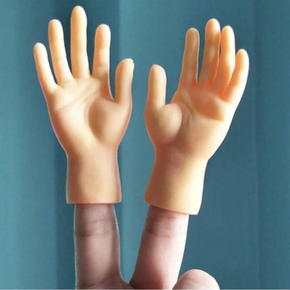 2pcs Mini Finger Puppets - Realistic Rubber Hands, Suitable For Funny ...