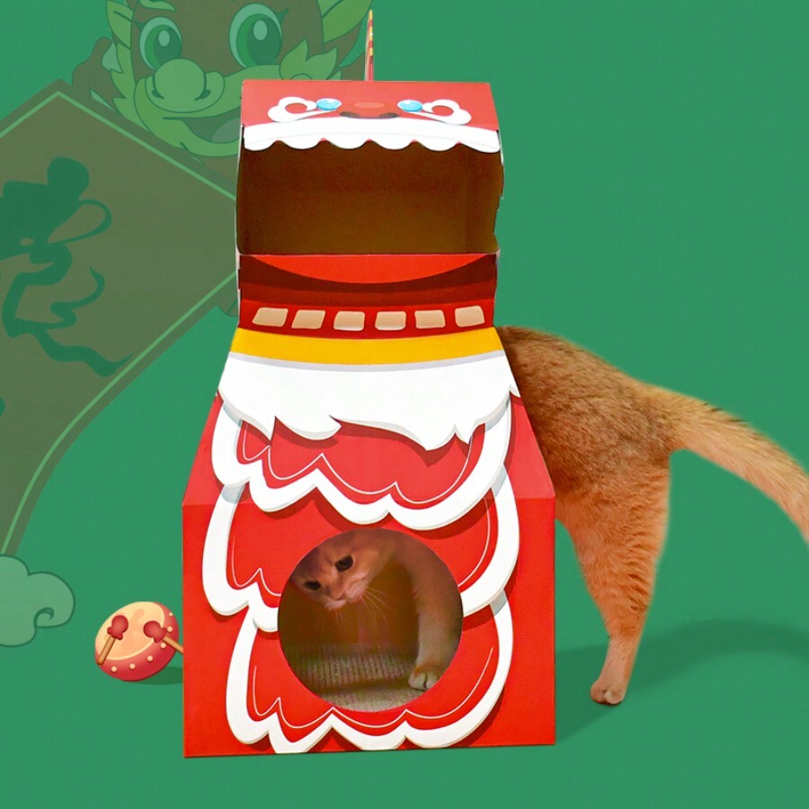 Dragon Cat Scratching House Cardboard Cat House With Cat Scratcher ...