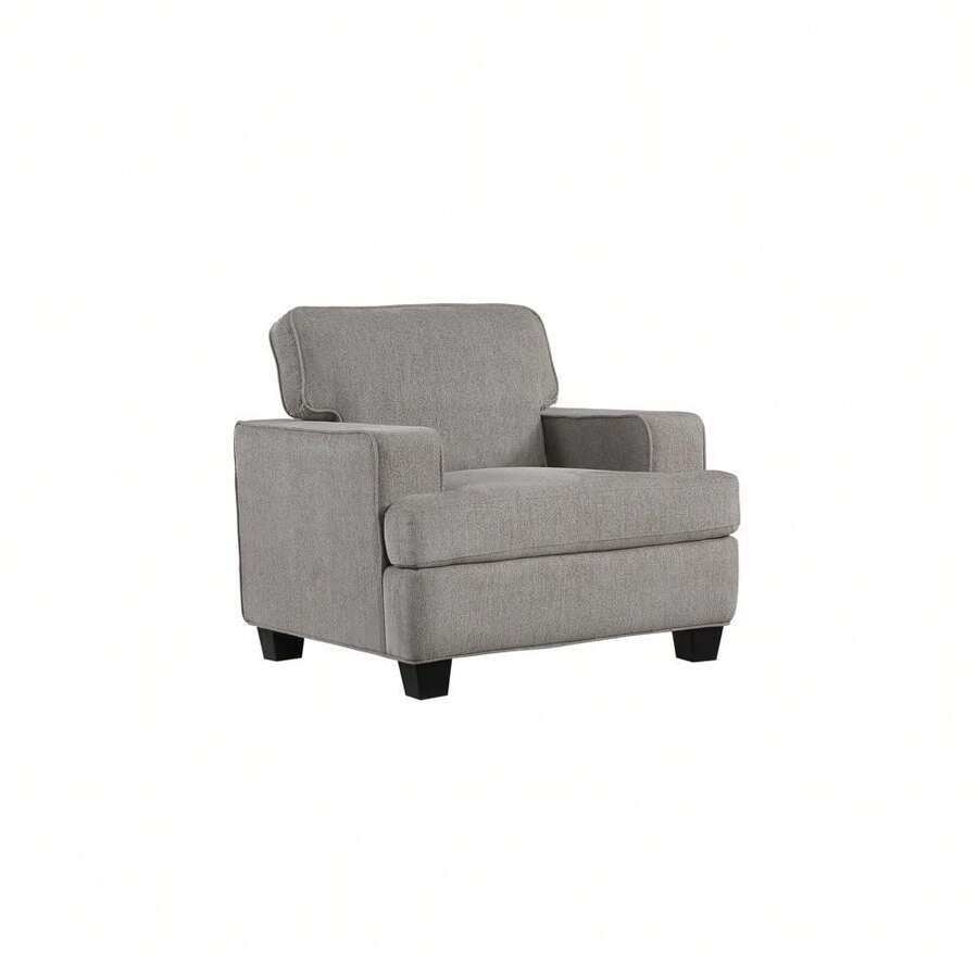 Accent Chair With Loose Back Cushions, Self Welting, And Wood Legs ...