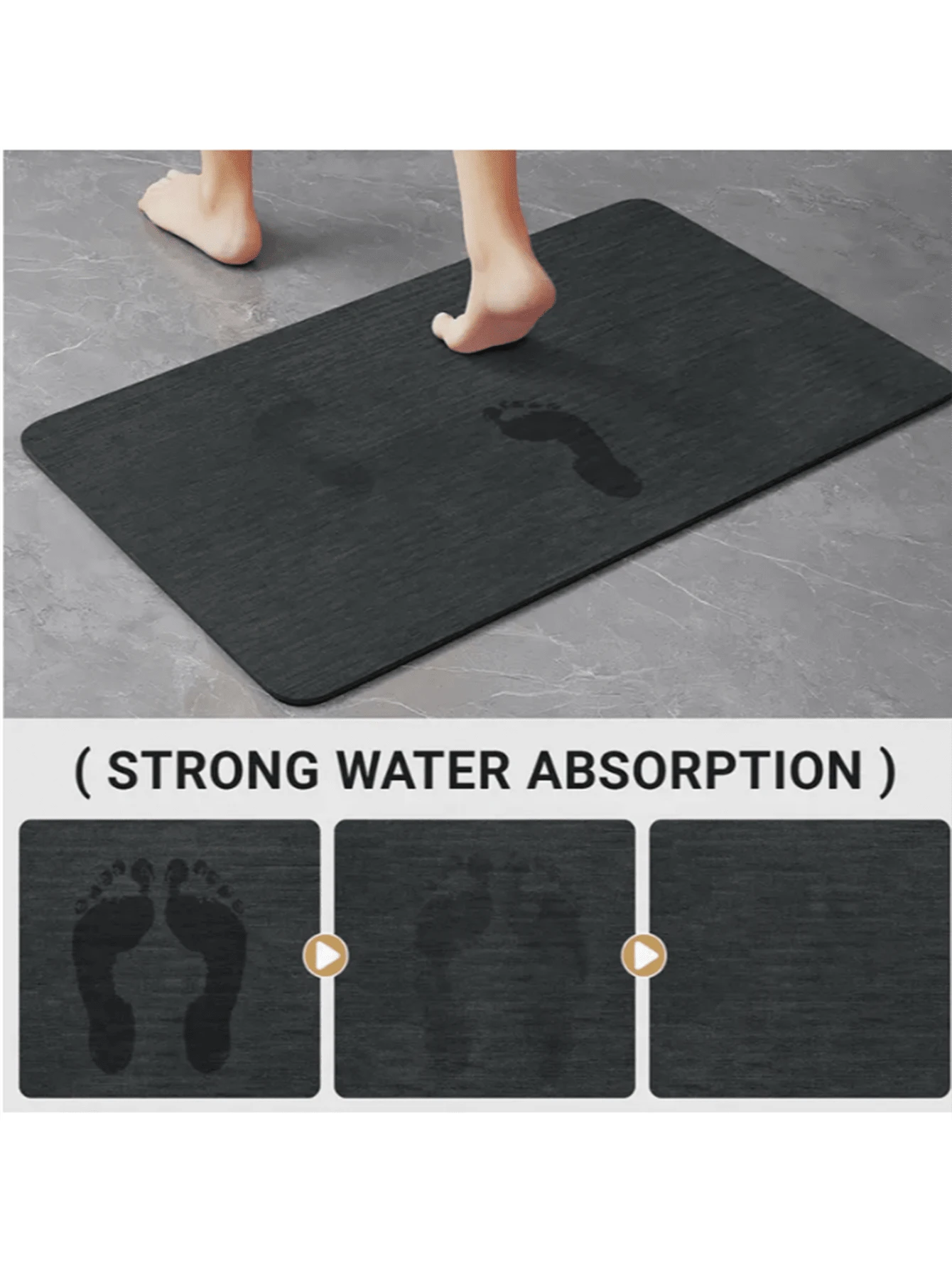 1 Piece Flower Design Diatom Mud Bathroom Mat, Water Absorbent Non-Slip ...