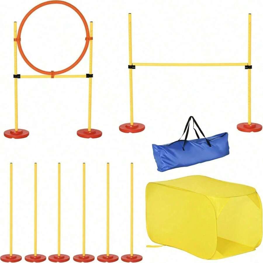 4-Piece Dog Agility Training Equipment Doggie Obstacle Course With ...