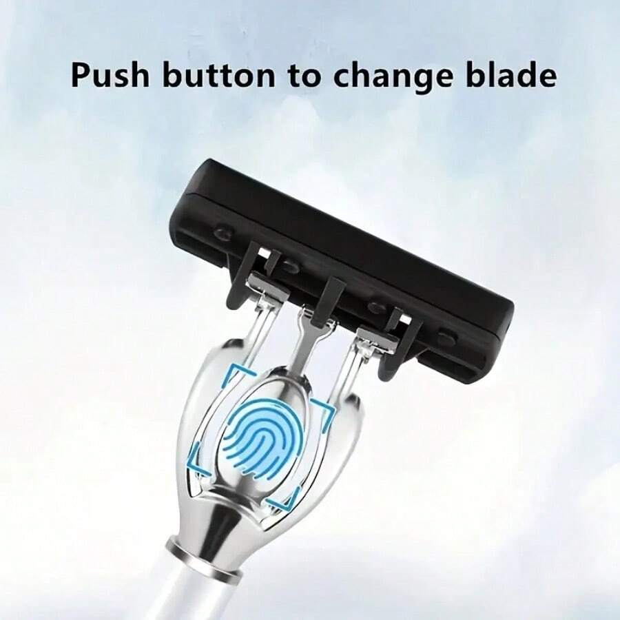 7-Layer Manual Shaver, High-Grade Razor Blade Holder With 6pcs Blades ...