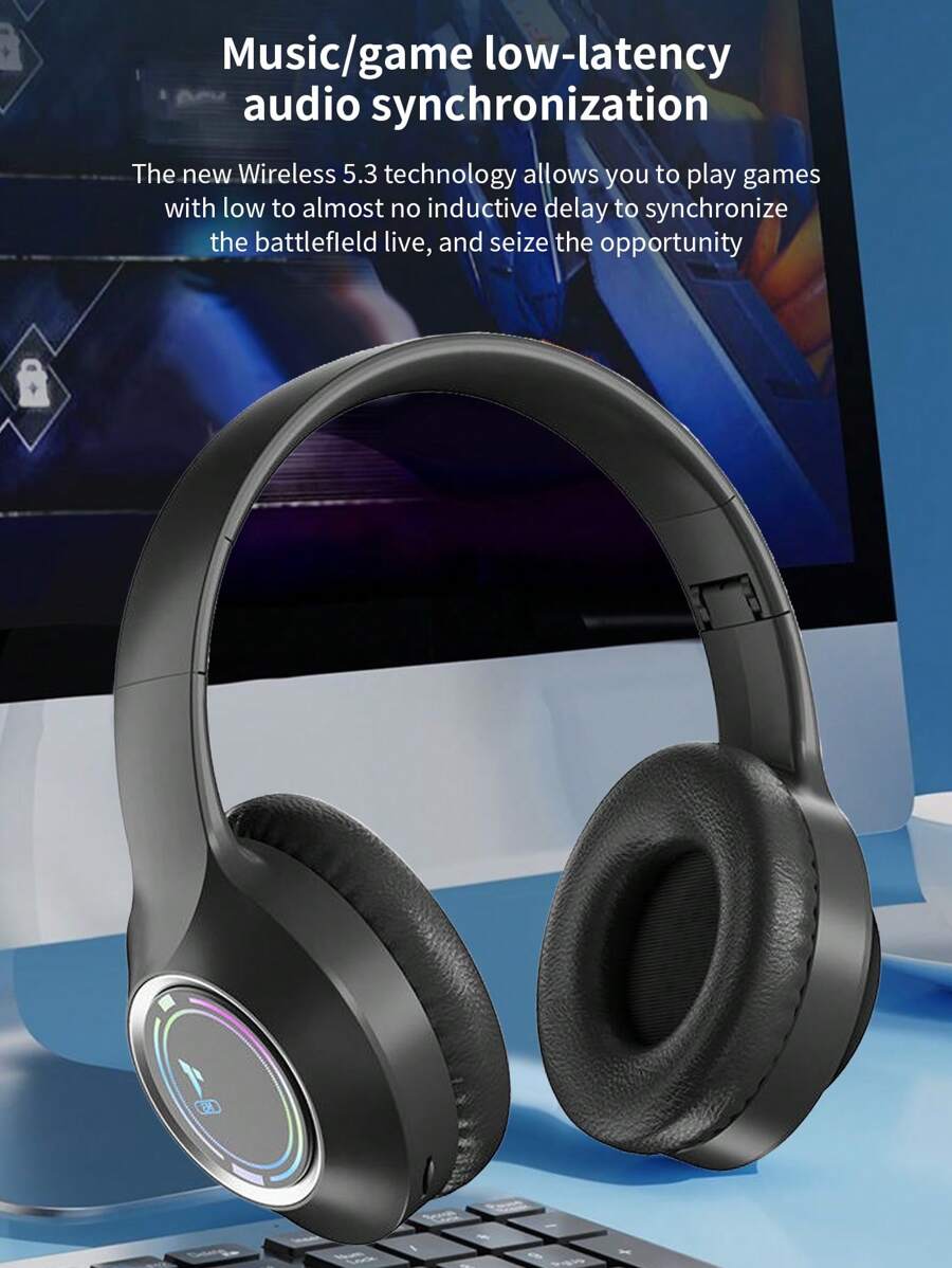 Light-Emitting Wireless Headset Headset High-Value Gaming Game Music ...