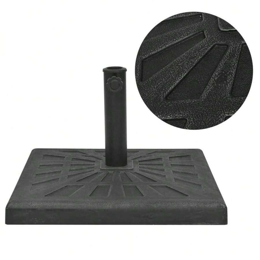 Parasol Pole Accessories Parasol Base Resin Square Black 26.5 Lb ...