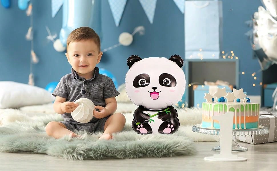 4pcs Cute Panda Balloons Aluminum Foil Zoo Jungle Animal Balloons Panda ...