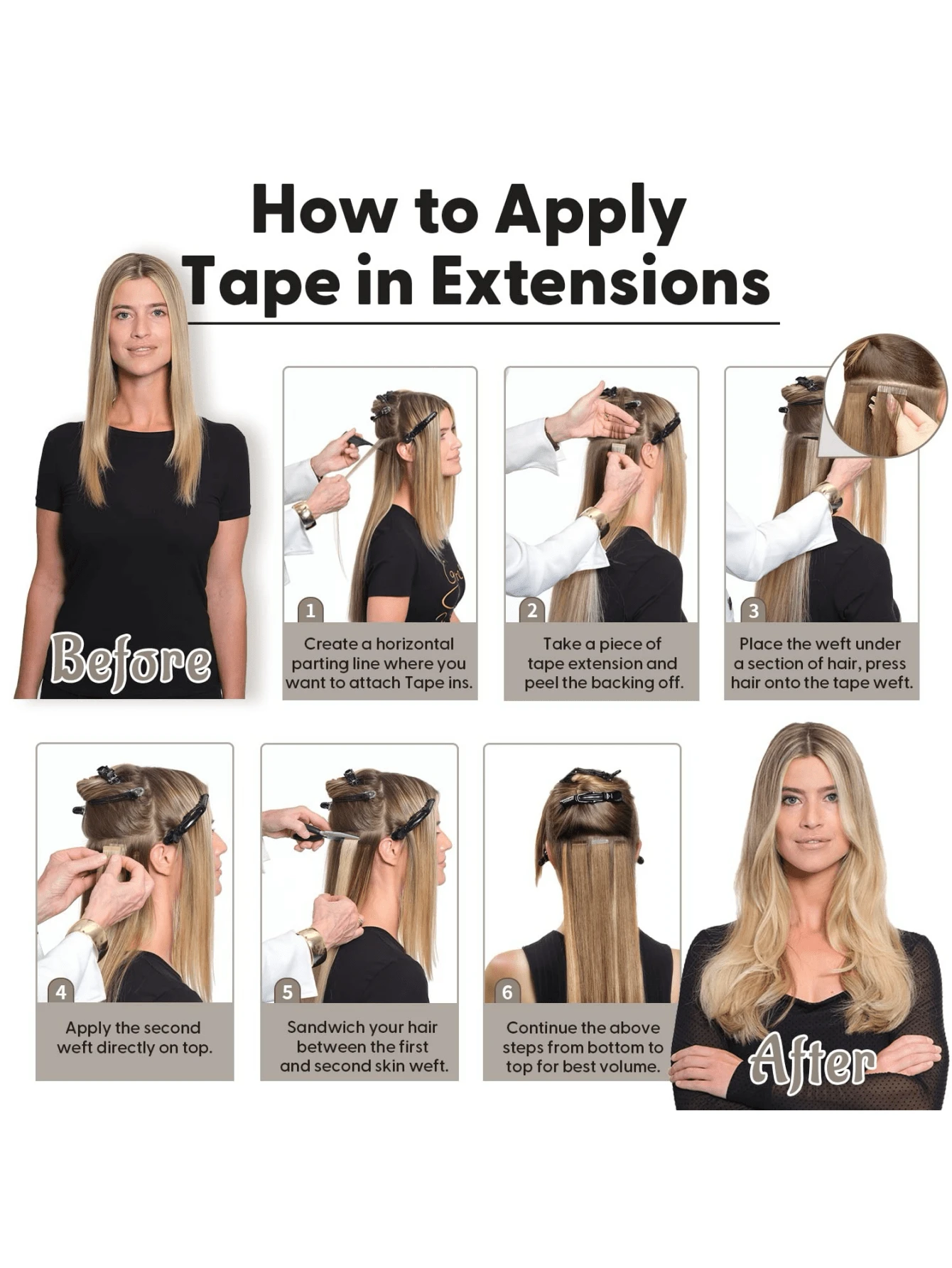 Seamless Tape In Hair Extensions Human Hair Straight Extensions Skin Weft Adhesive Glue On Salon ...