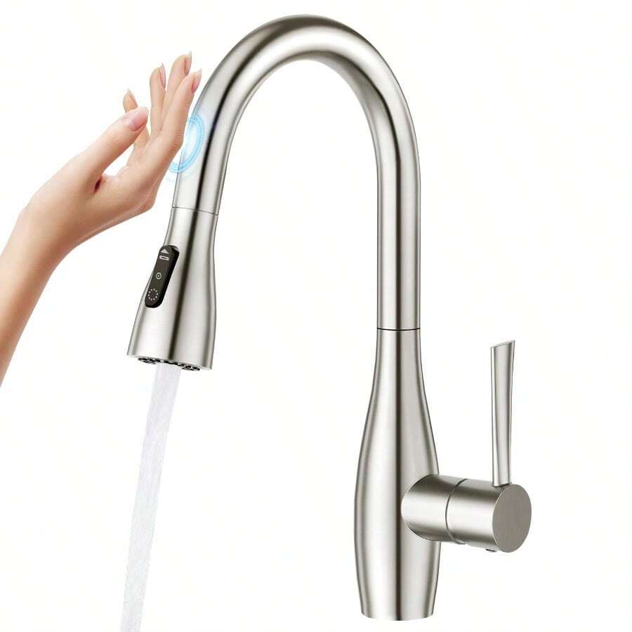 CREA Touch Sensor Tap Touch On Mixer Tap With Pull Out Sprayer Sink Tap ...