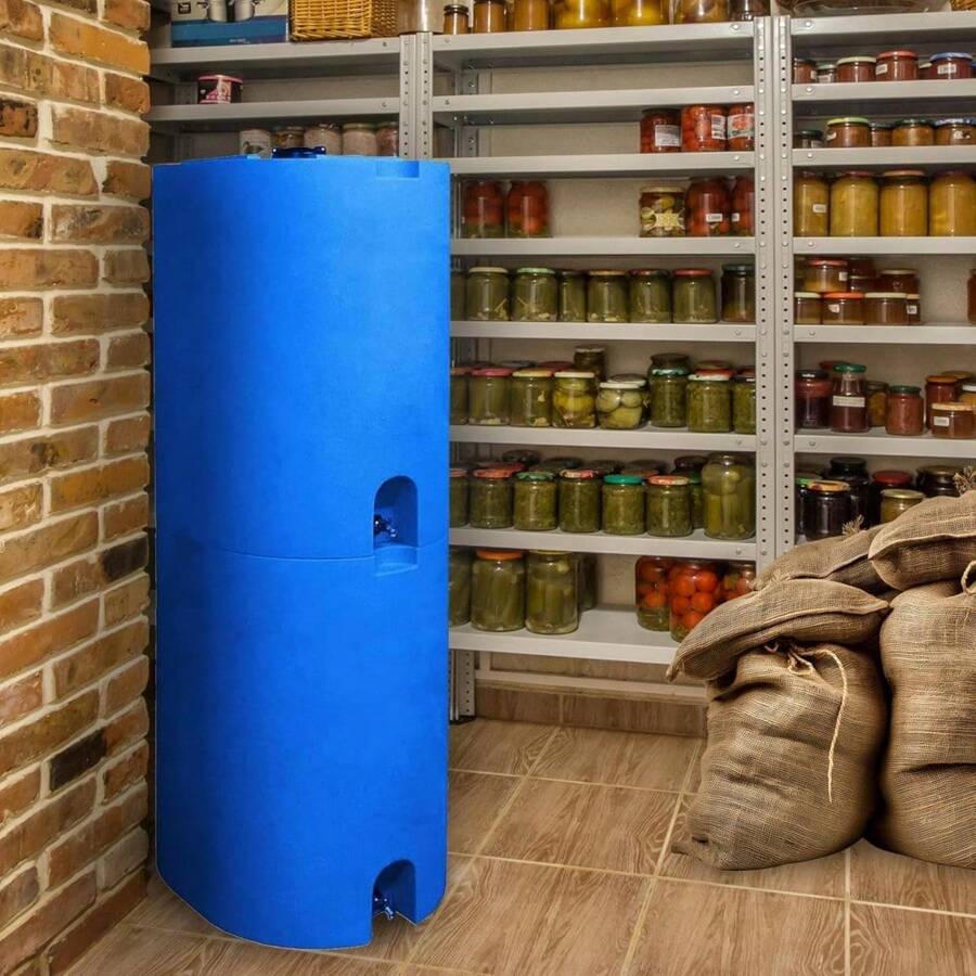 Blue 55 Gallon Water Storage Tank By - Emergency Water Barrel Container ...