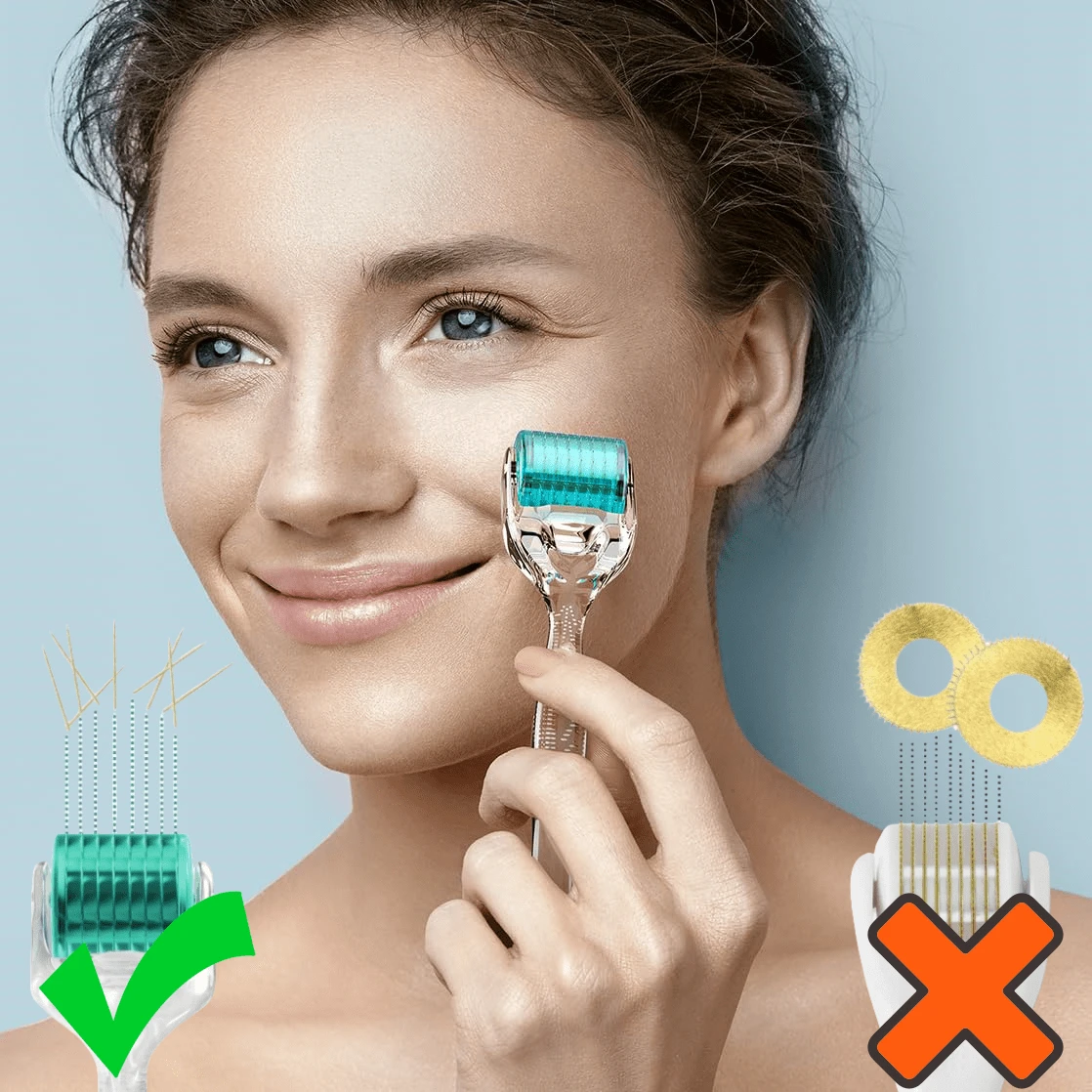 Derma Roller For Hair And Skin, 192 Real Individual Micro Needles 192 ...