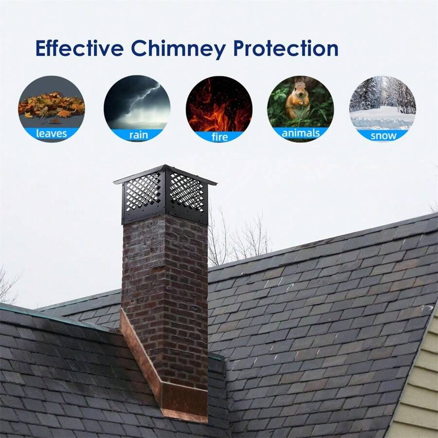 Roof Rain Chimney Cover, Galvanized Steel Fireplace Exhaust Cap ...