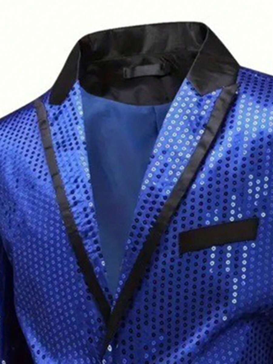 Sequined Formal Tuxedo Suit Jacket For Men, Stage Performance Wear ...