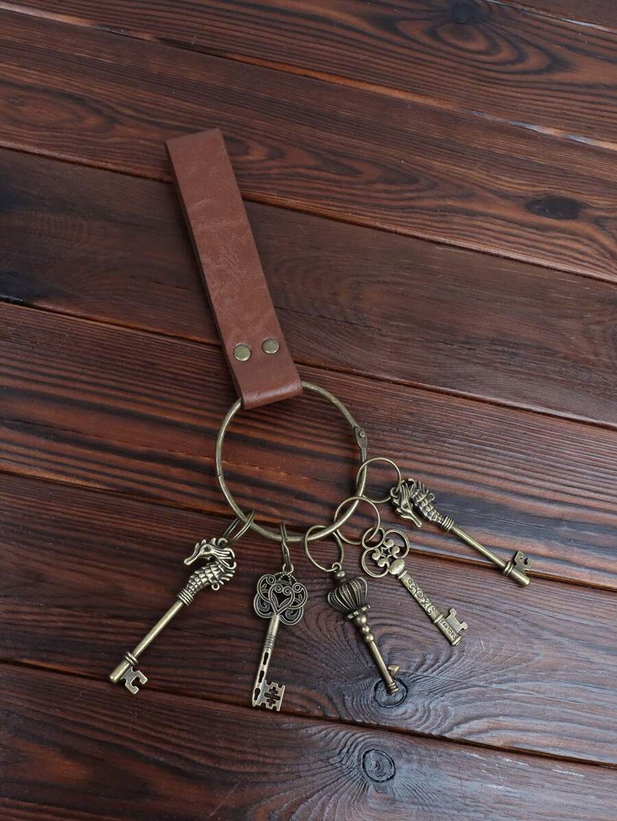 1pc Medieval Keyring With Keys Cosplay Black Jewelry Belt Cosplay ...