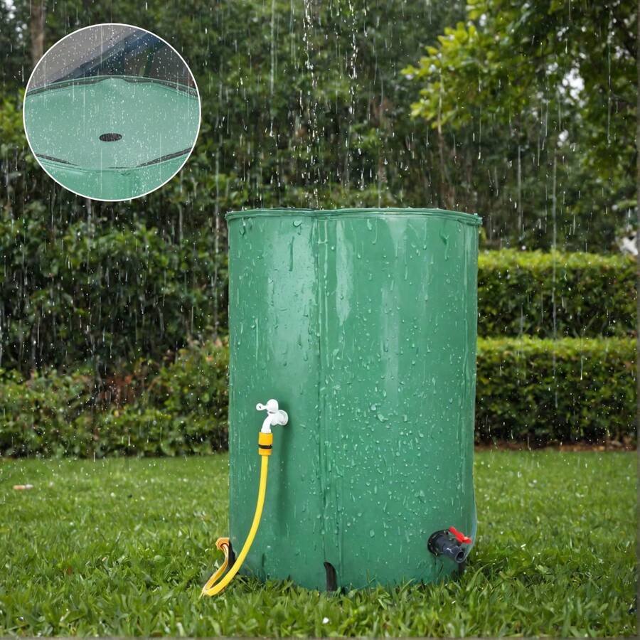 100 Gallon Rain Barrel Water Collection System, Collapsible Portable ...