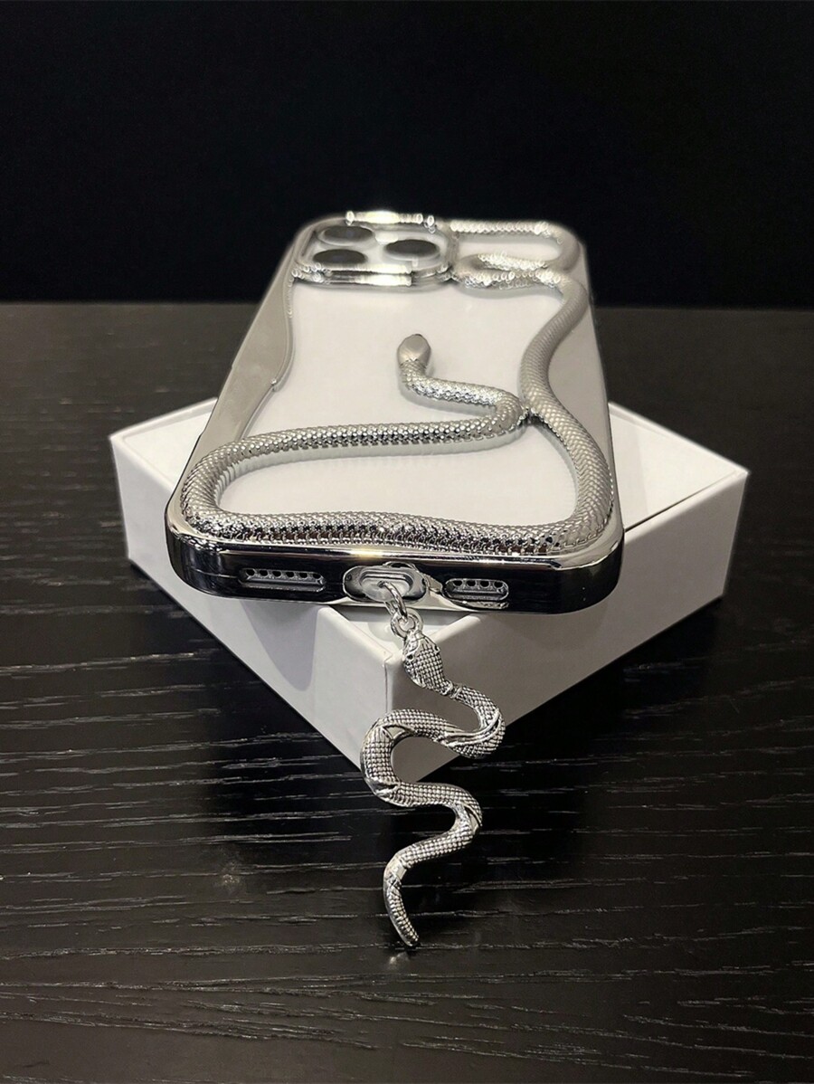 1pc Stylish Hollow Snake Shaped Phone Case With Electroplated Lacquer ...