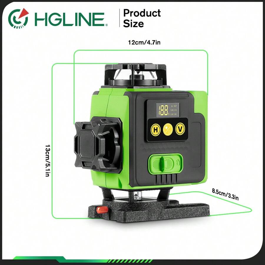 ONEVAN 16 Lines 4D Laser Levels 360 Horizontal Vertical Green Line Laser Level Self-Leveling ...
