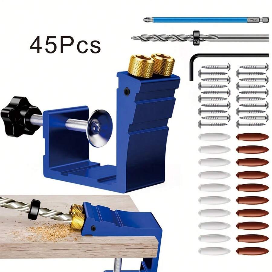 Latest [45-Piece Pocket Hole Jig] 45-Piece Pocket Hole Jig Set - Metal ...
