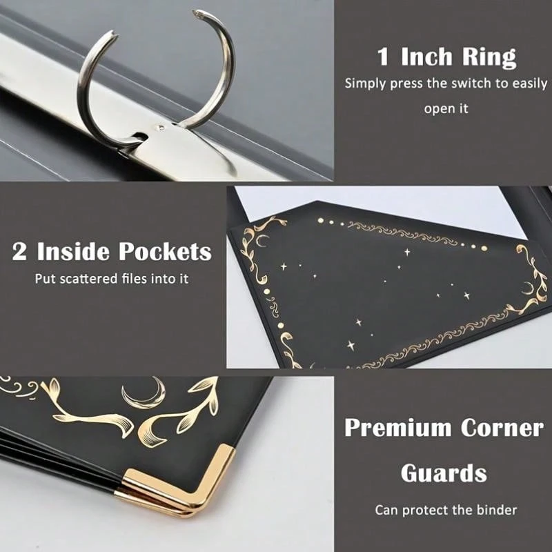 3-Ring Binder, 1 Inch, Triple-Ring Binder, Cute Binder With Sun And ...