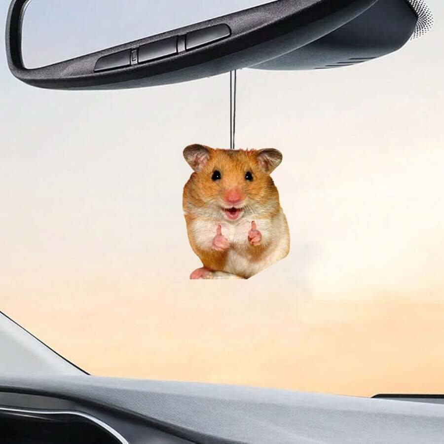 Cute Thumbs Up Hamster Car Freshener - Car Rearview Mirror Suspension ...