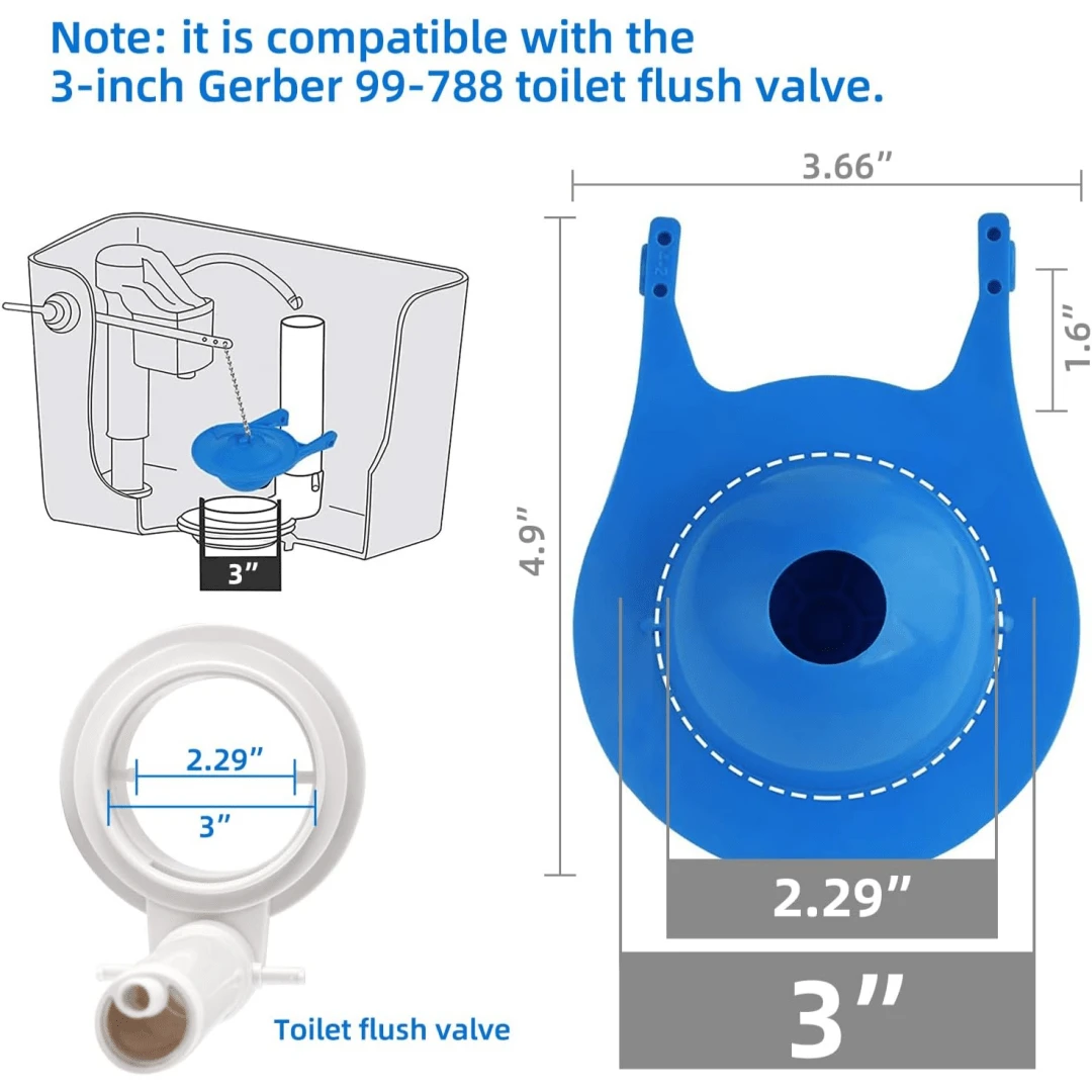 1pc 3-Inch Toilet Flappers Replacement Compatible With 99-788, Water ...