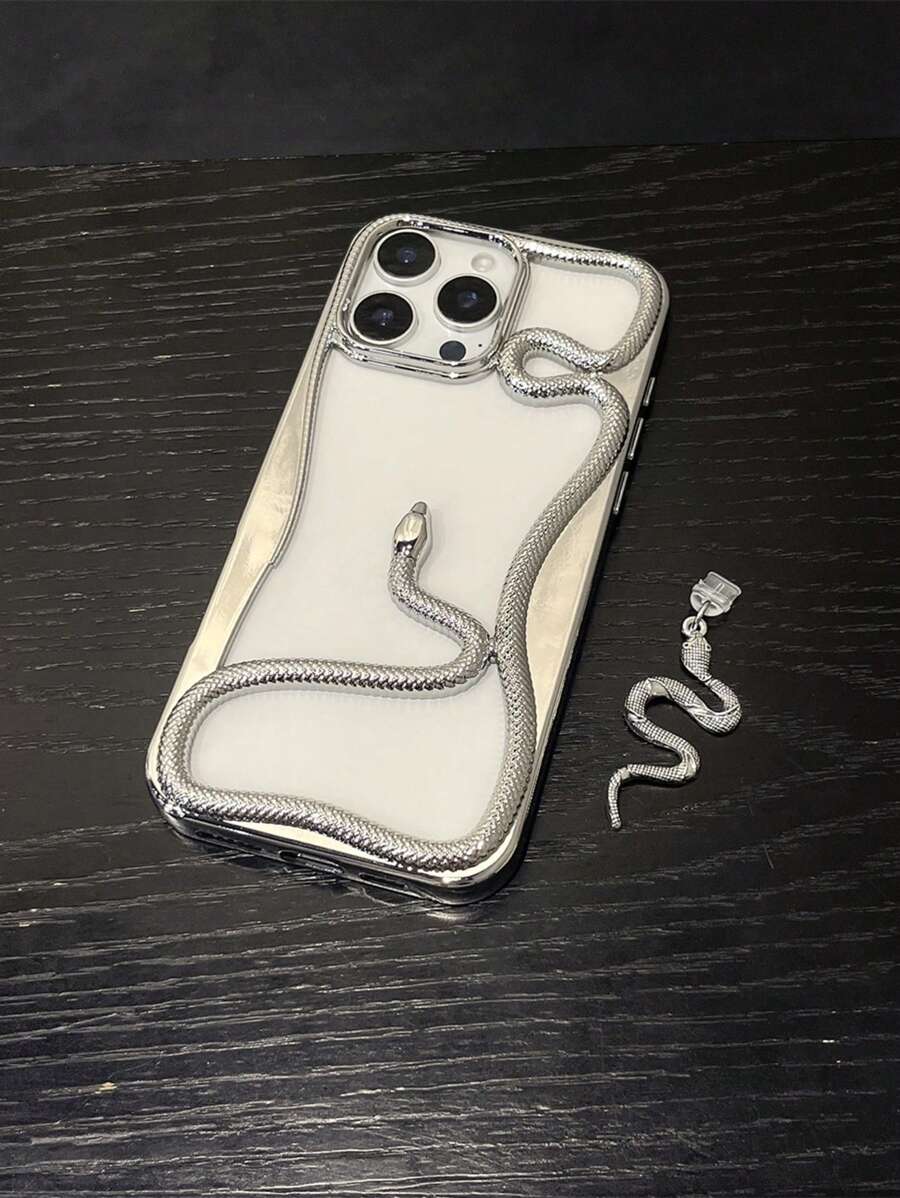 1pc Stylish Hollow Snake Shaped Phone Case With Electroplated Lacquer ...