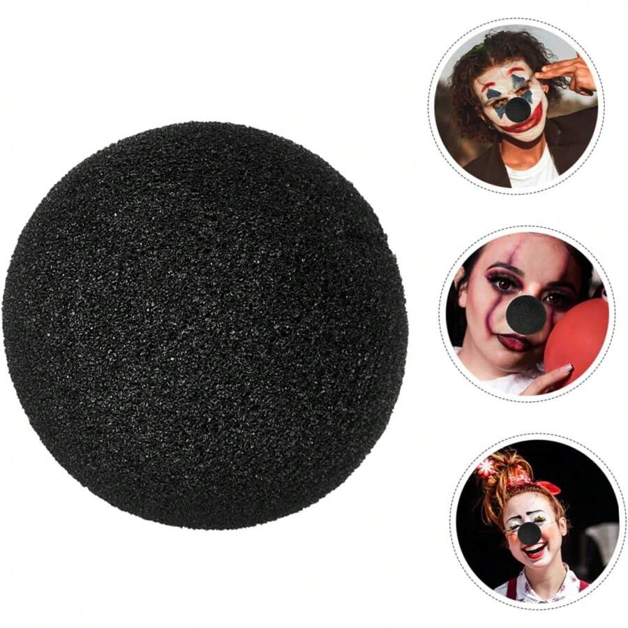 6 Pcs Black Clown Nose Foam Nose Sponge Circus Clown Nose Comic Costume ...