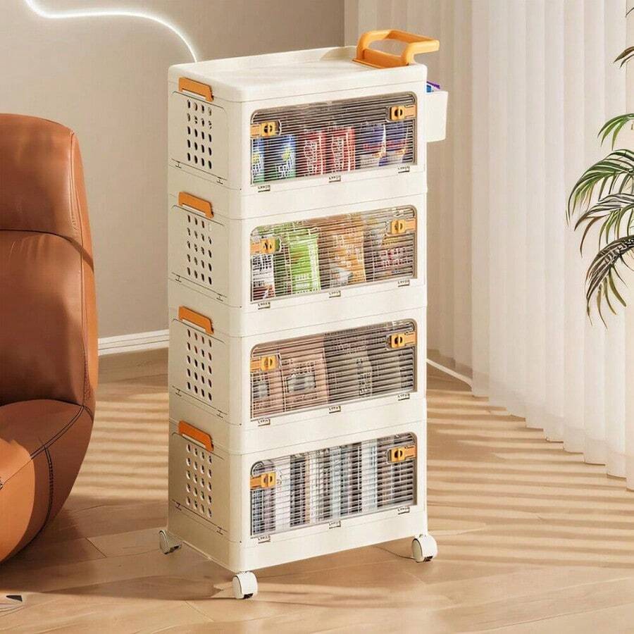 3/4 Tier Collapsible Storage Cabinet Box 33 Qt Storage Containers With ...