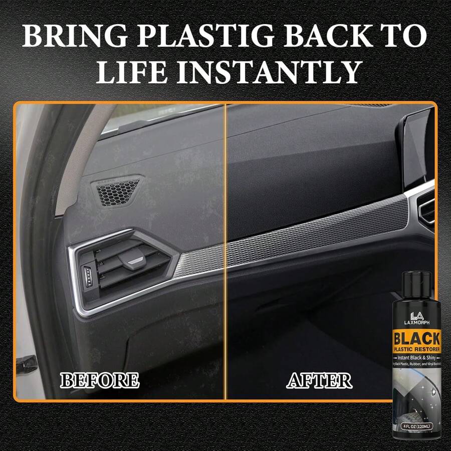 Laxmorph Black Plastic Restorer - Car Black Trim Restorer- Restores ...