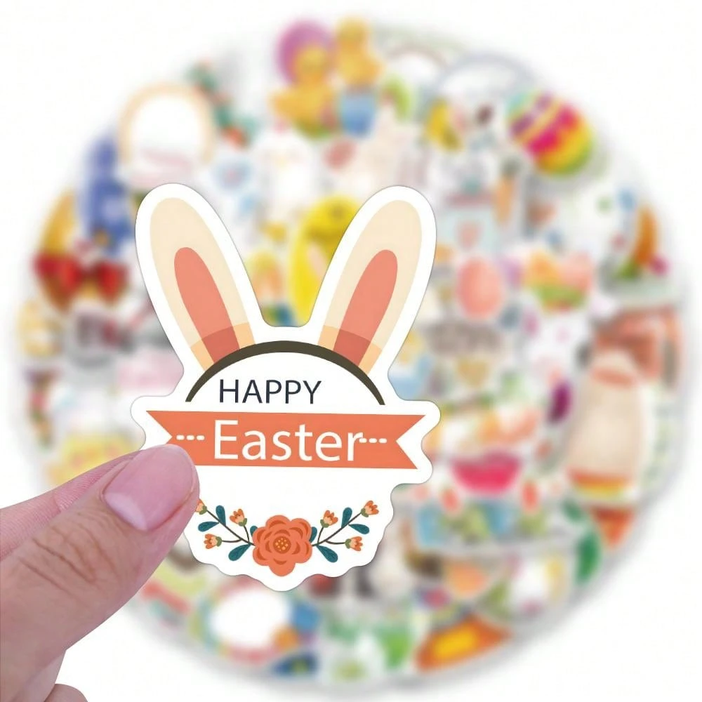 65 PCS Easter Eggs Stickers Vinyl Aesthetics Stickers For Scrapbooking ...