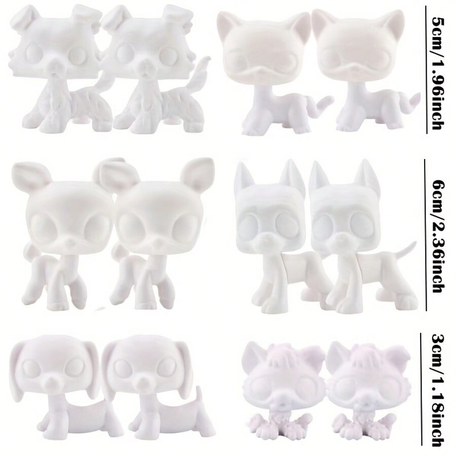 LPS White Figure Base, 3 Piece Random Dachshund Husky Cocker Spaniel ...