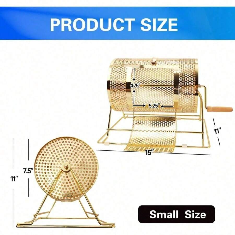 Raffle Drum, Professional Brass Raffle Ticket Spinning Cage, Holds ...