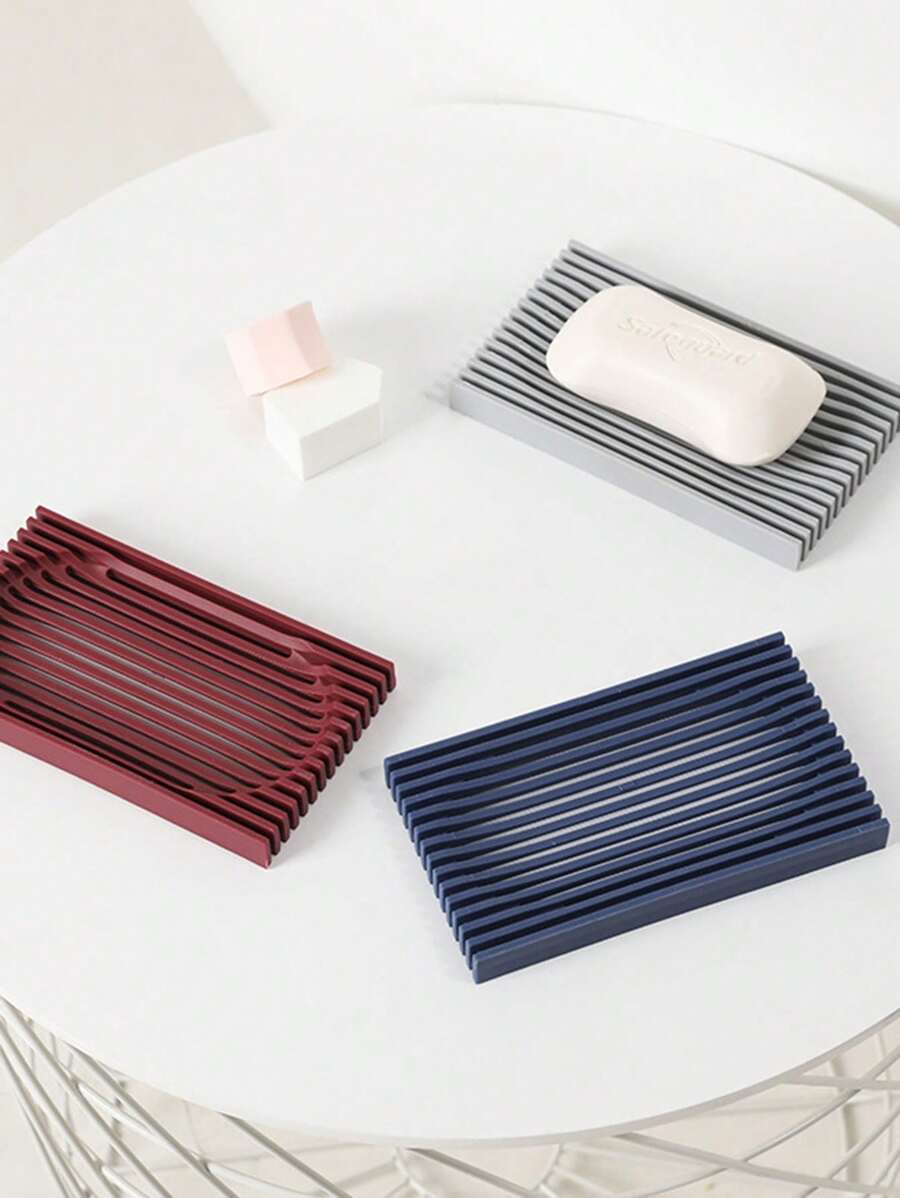 1pc Soft Rubber Soap Dish, Drainage Soap Holder Box, Bathroom Soap ...