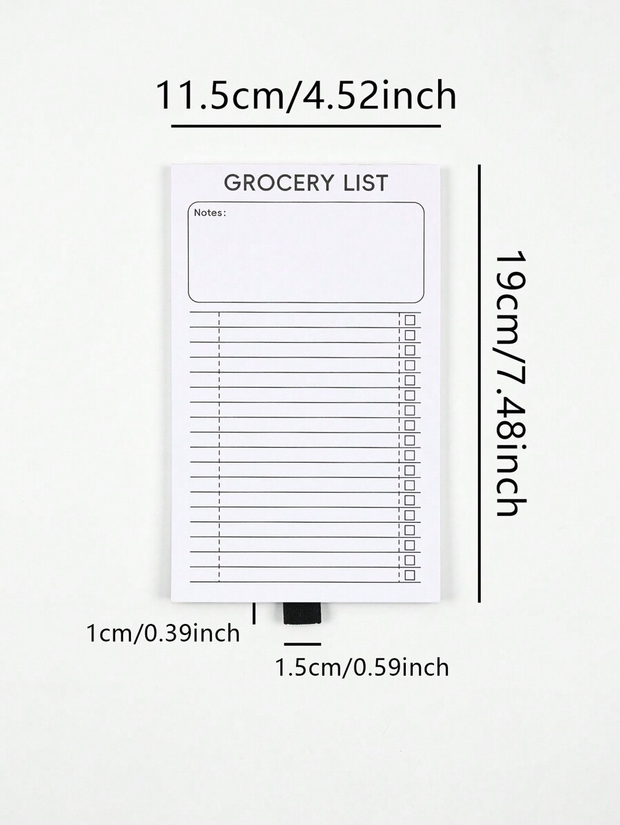 1pc Fridge Magnetic Shopping List Pad, White Magnetic Memo Pad, Fully ...