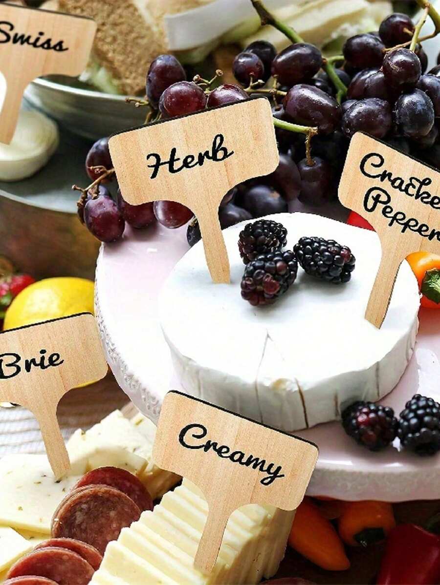 10pcs Reusable Wooden Cake Tags, DIY Name Plant Classification Tags ...