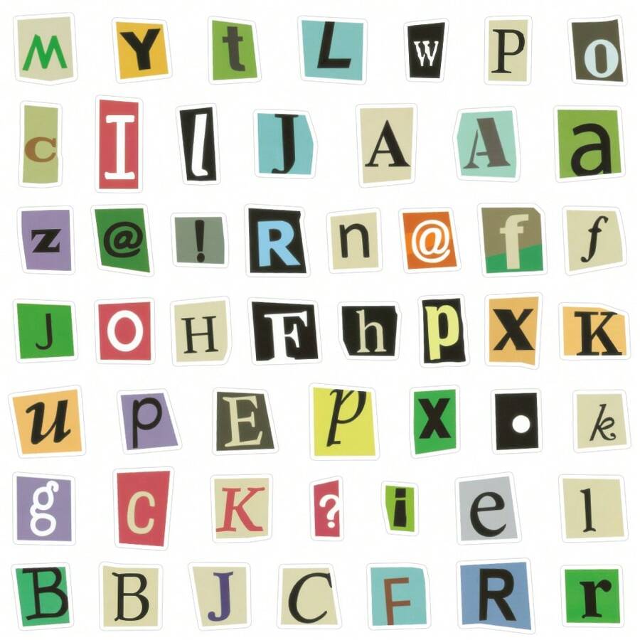 100PCS Alphabet Stickers Vinyl Aesthetics Stickers For Scrapbooking ...