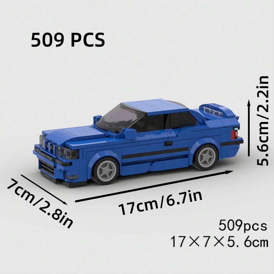 MIKEMENG Black Police Car MOC Super Racing Sports Car Building Block ...