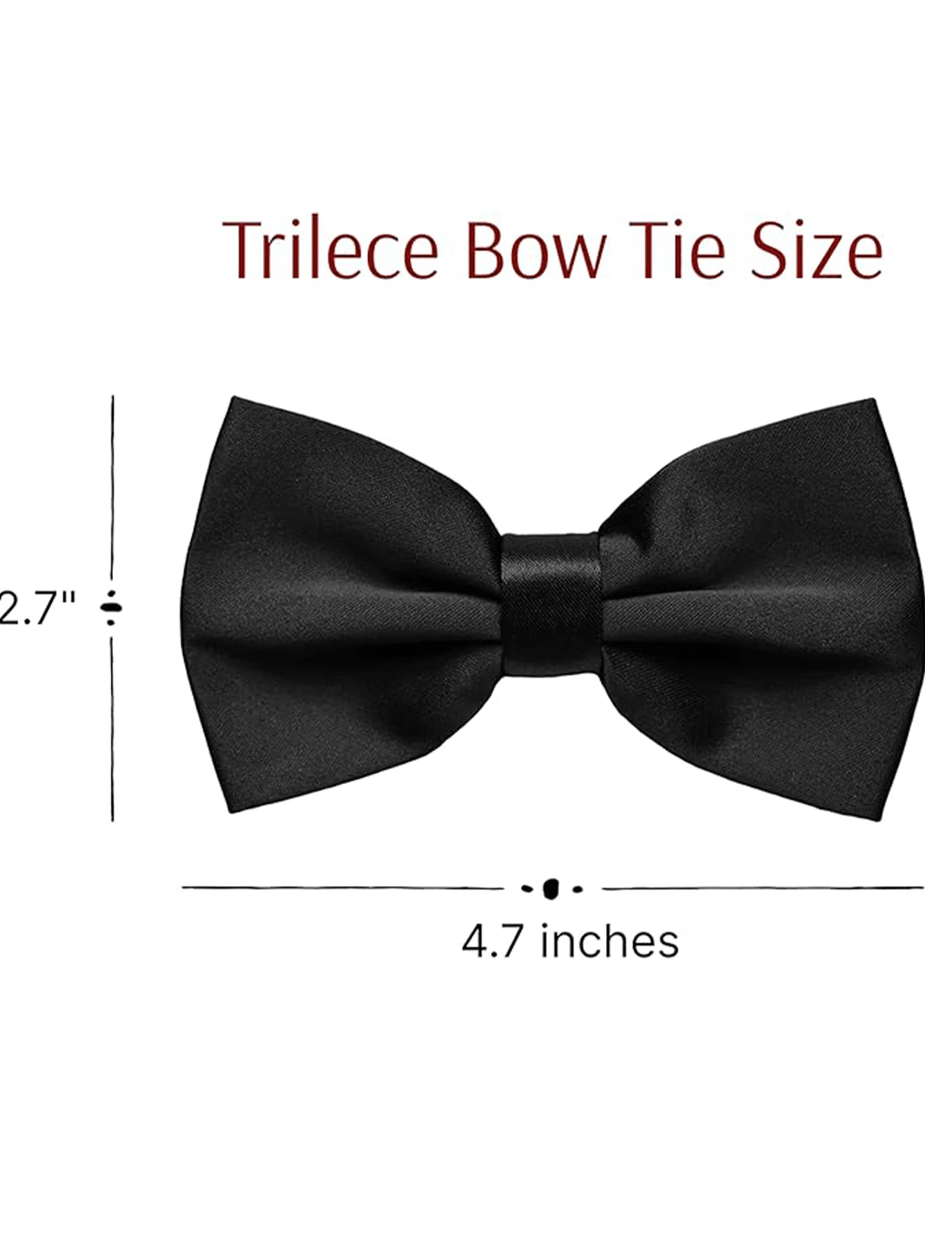 Trilece Bow Ties For Men - Men's Solid Pretied Bowties For Formal Wear - Adjustable Bow Tie ...