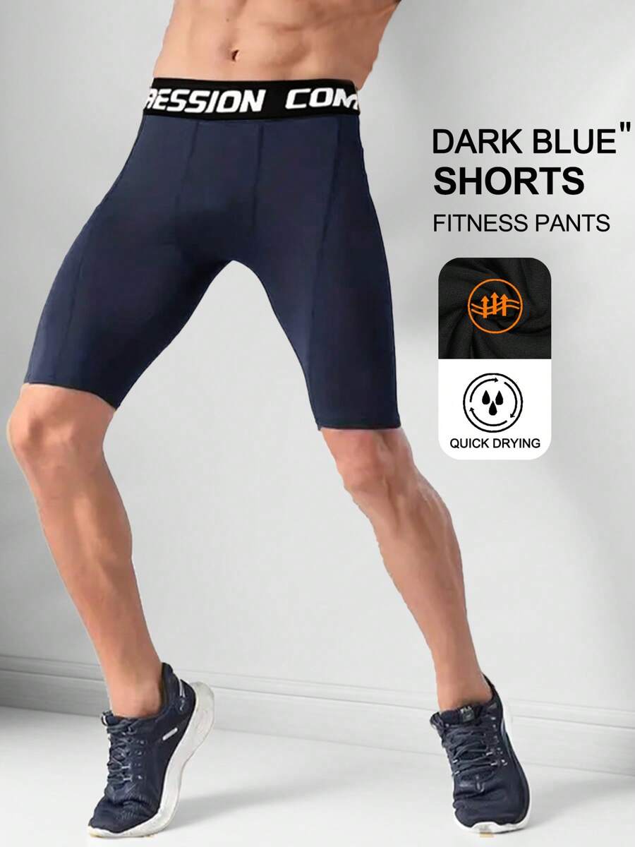 Men's Slim Fit Athletic Compression Shorts, Moisture Wicking Breathable ...