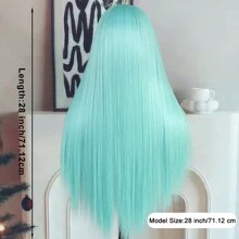 13x4 Teal Blue Lace Front Wigs Long Straight Blue Hair Ice Blue Lace ...