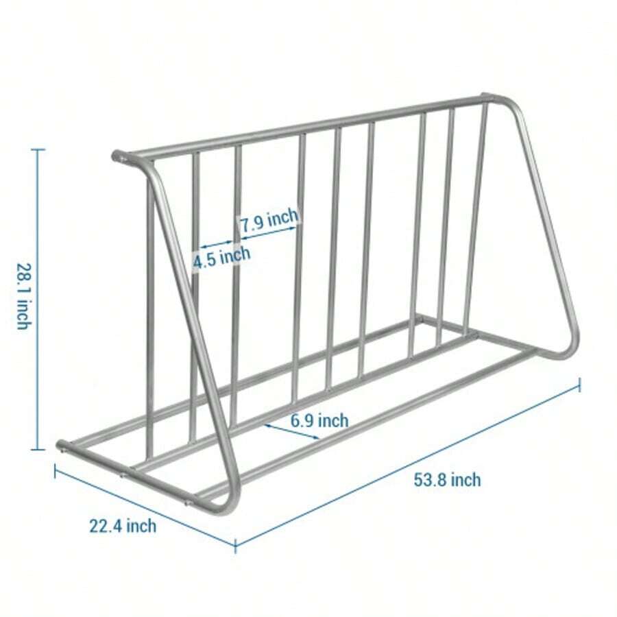MyGift Large Silver Metal Double-Sided Bike Rack Stand, 6-Bike Capacity ...