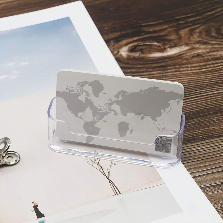Acrylic Business Card Holder, Transparent Plastic Name Card Display ...