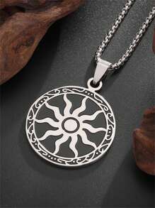 SeuSuk Vintage Apollo Sun God Stainless Steel Pendant Necklace ...