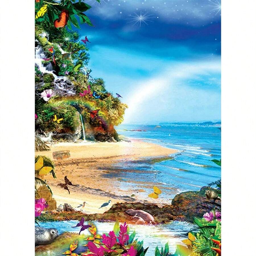 SNA 2025 New StyleSeaside Landspace Cross Stitch Kit 11ct Count Print Canvas Hand Sew Cross ...