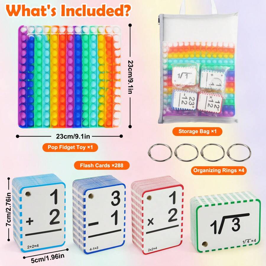 Multiplication Table Game Pop Bubble Toy With Mutiplication Flashcards ...