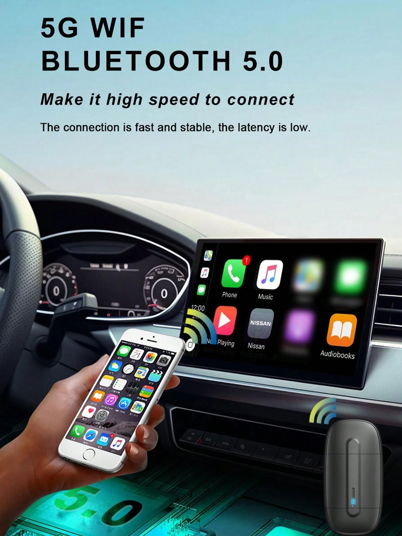 Acodo Nuovo adattatore senza fili mini dual interface 2025, CarPlay & Android Auto 2 in 1, USB ...